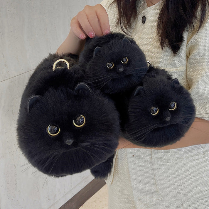 Cute Black Cat Women's Leather Hand bag – produckpk